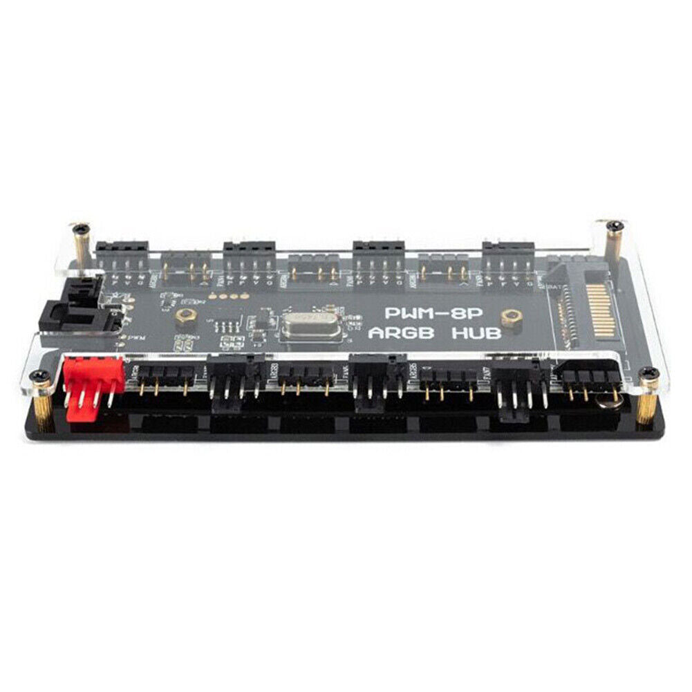 Remote Control PWM Fan Hub 8 Port 4-Pin PWM Fan 1 to 8 3-Pin ARGB LED