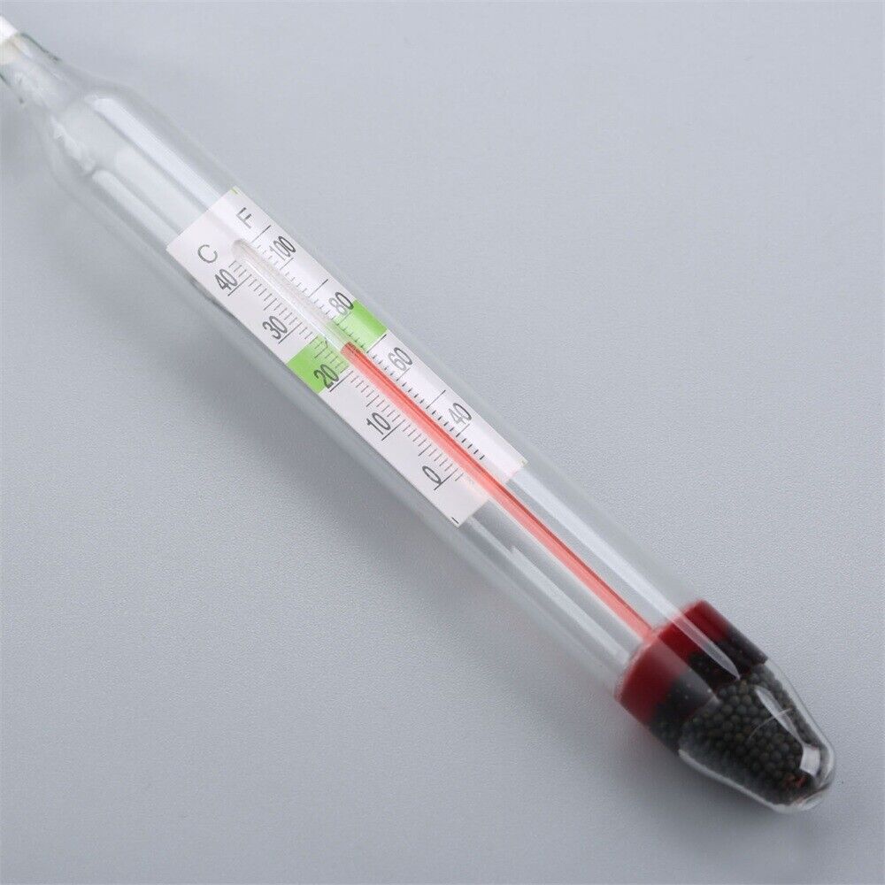 7.87"Aquarium Glass Float Hydrometer Thermometer Salt Marine Floating