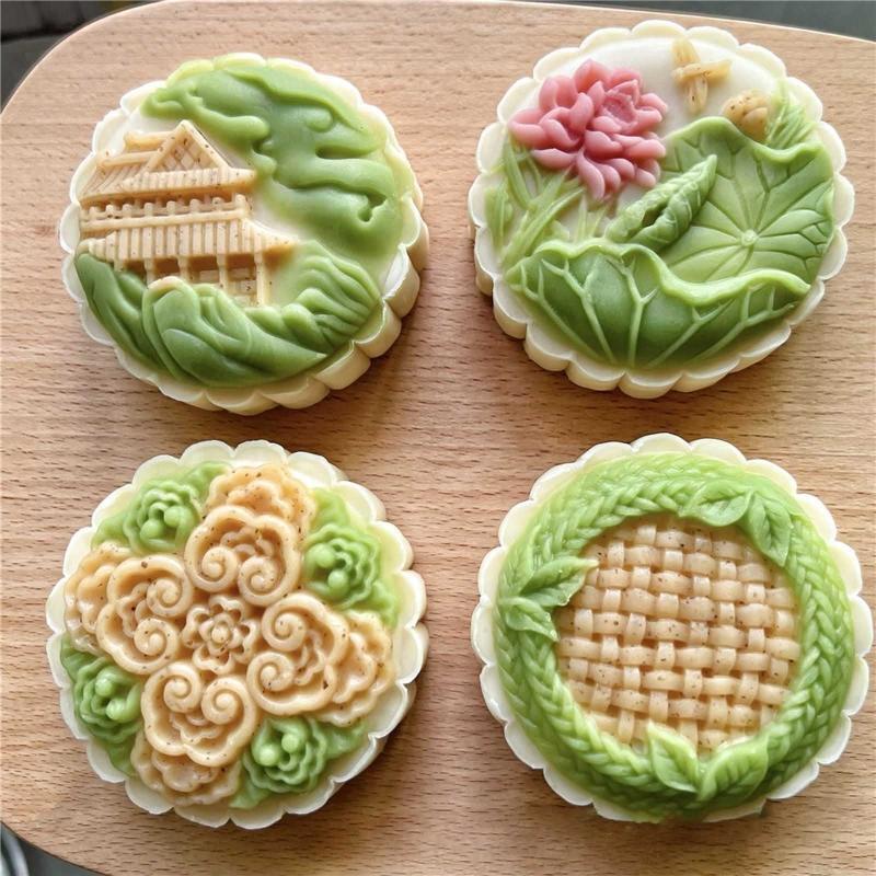 Plastic Mooncake Mold Mooncake Stamp Mooncake Tools Creative Scenery S