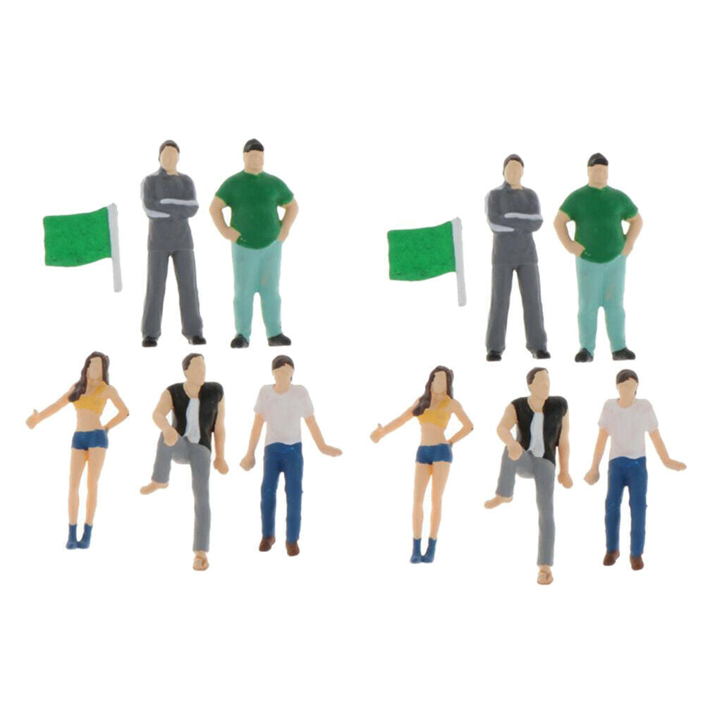 12Pcs 1:64 Hand Painted Scenes Figures Plastic Character DIY Layout Di
