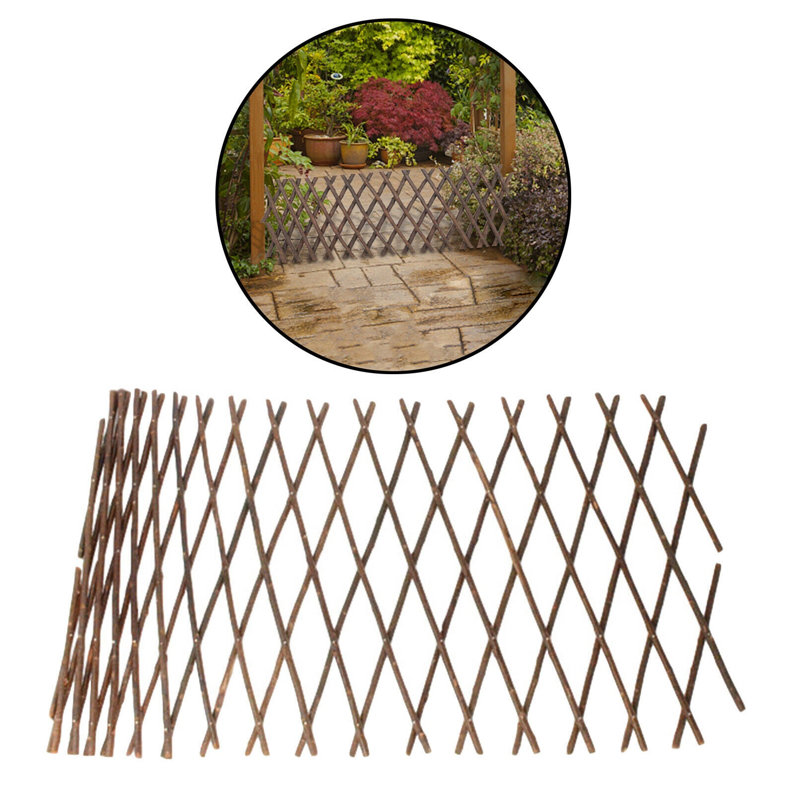 Expandable Wooden Garden Trellis Retractable Plant Lattice Fence Panel