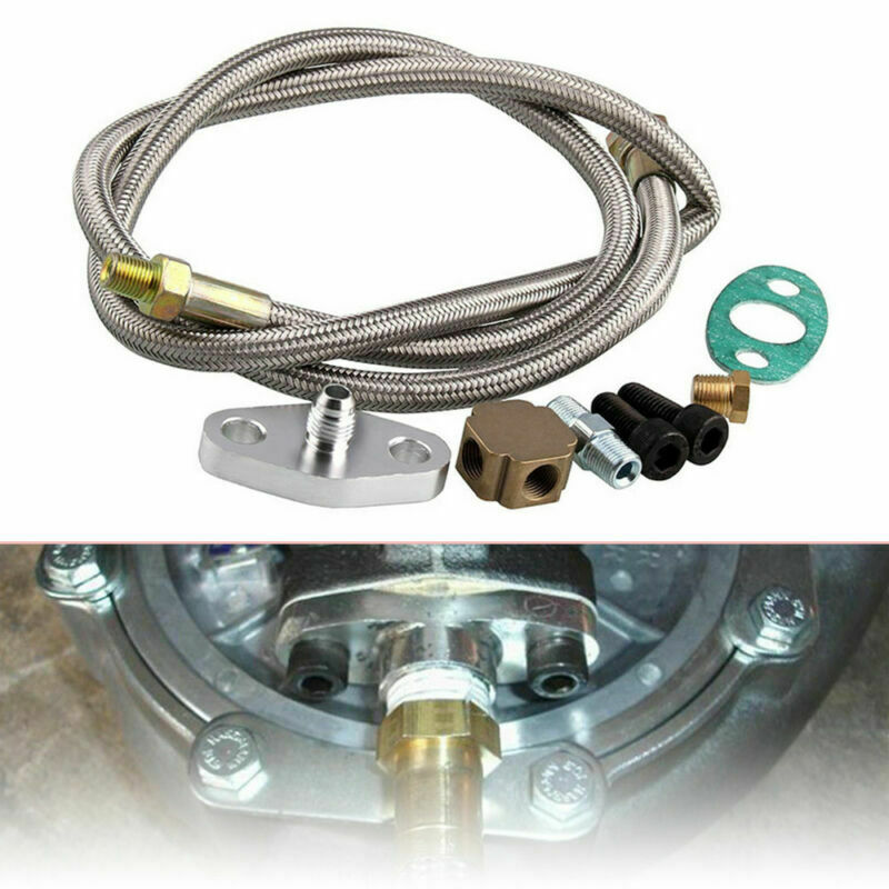 Aluminum Turbo Oil Inlet Hose Feed Line 1/8 NPT Adapter Kit For T3 Tur
