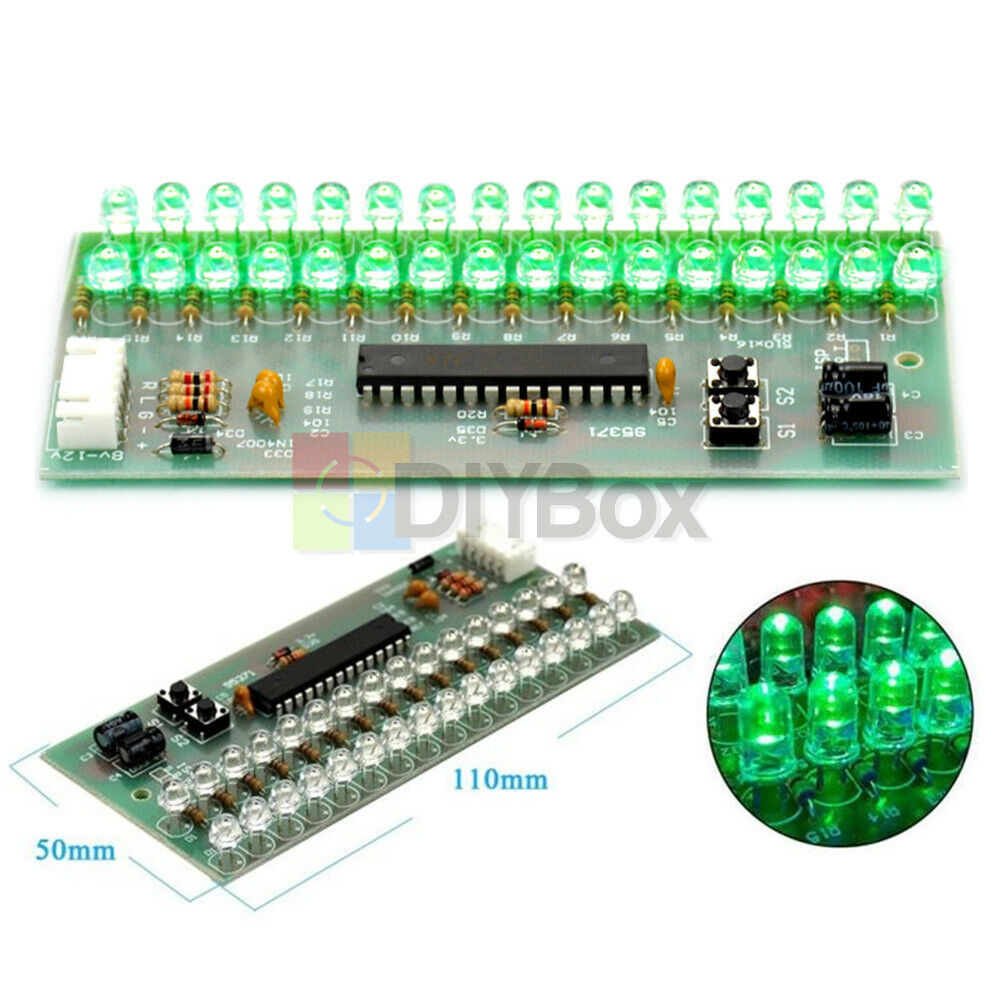 Dual Channel 16 LED MCU Adjustable Display Pattern LED VU Meter Level