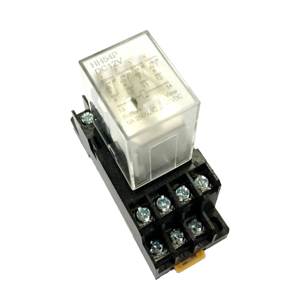 DC 12V Coil 5A Power Relay Electromagnetic Relay + Socket Base