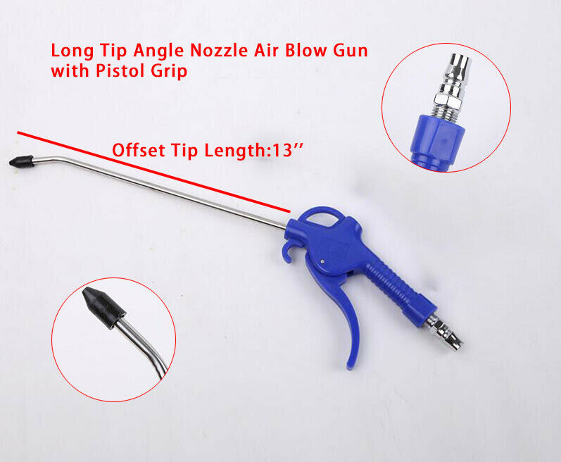 13'' Offset Tip Angle Nozzle Air Blow Gun with Pistol Grip Brass Pisto