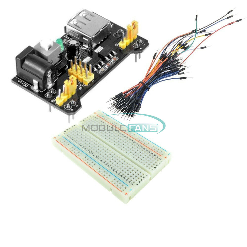 MB102 400 Point Solderless PCB Breadboard Power Supply Module Jump Wir