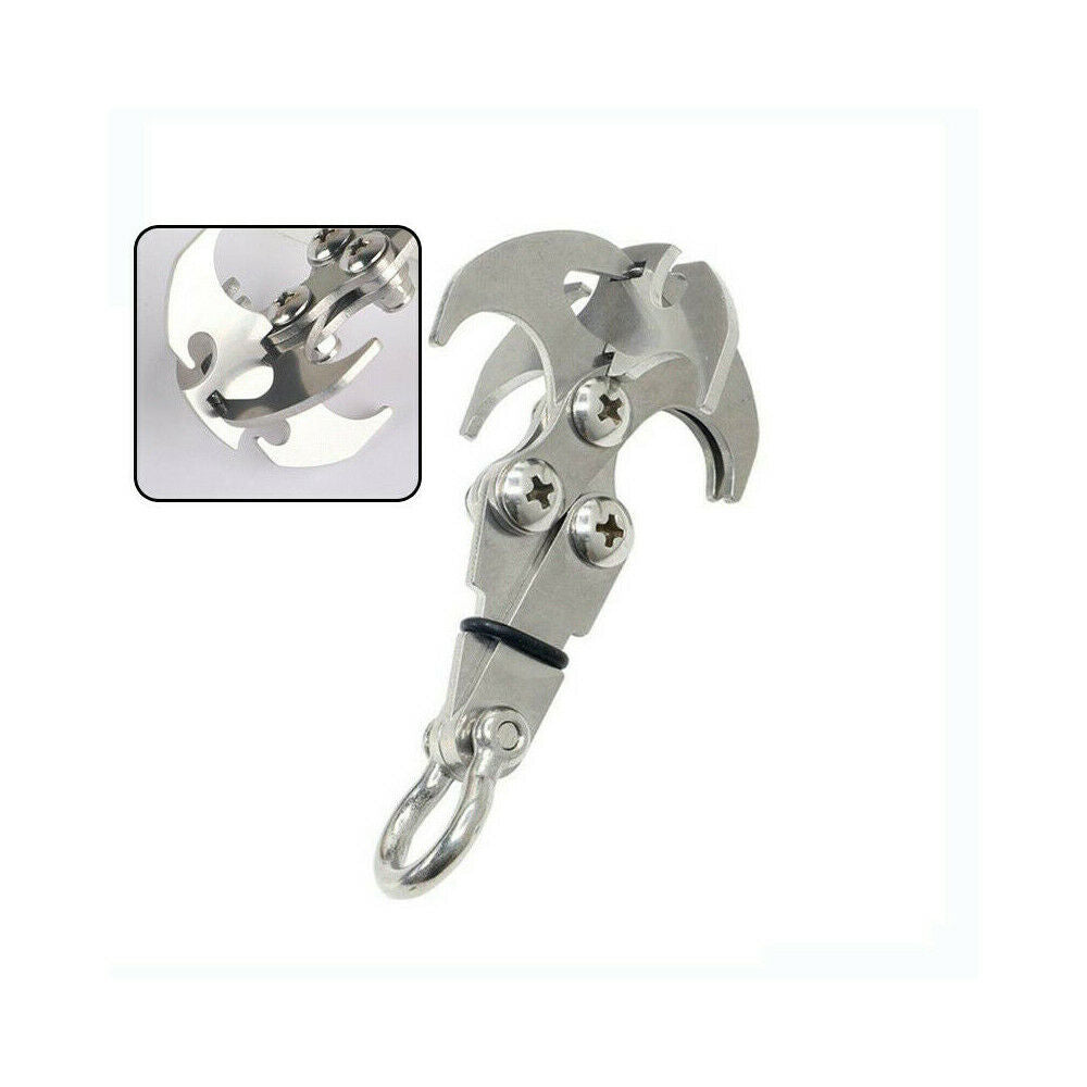 Stainless Steel Gravity Hook Claw Grappling Survival Carabiner Climbin