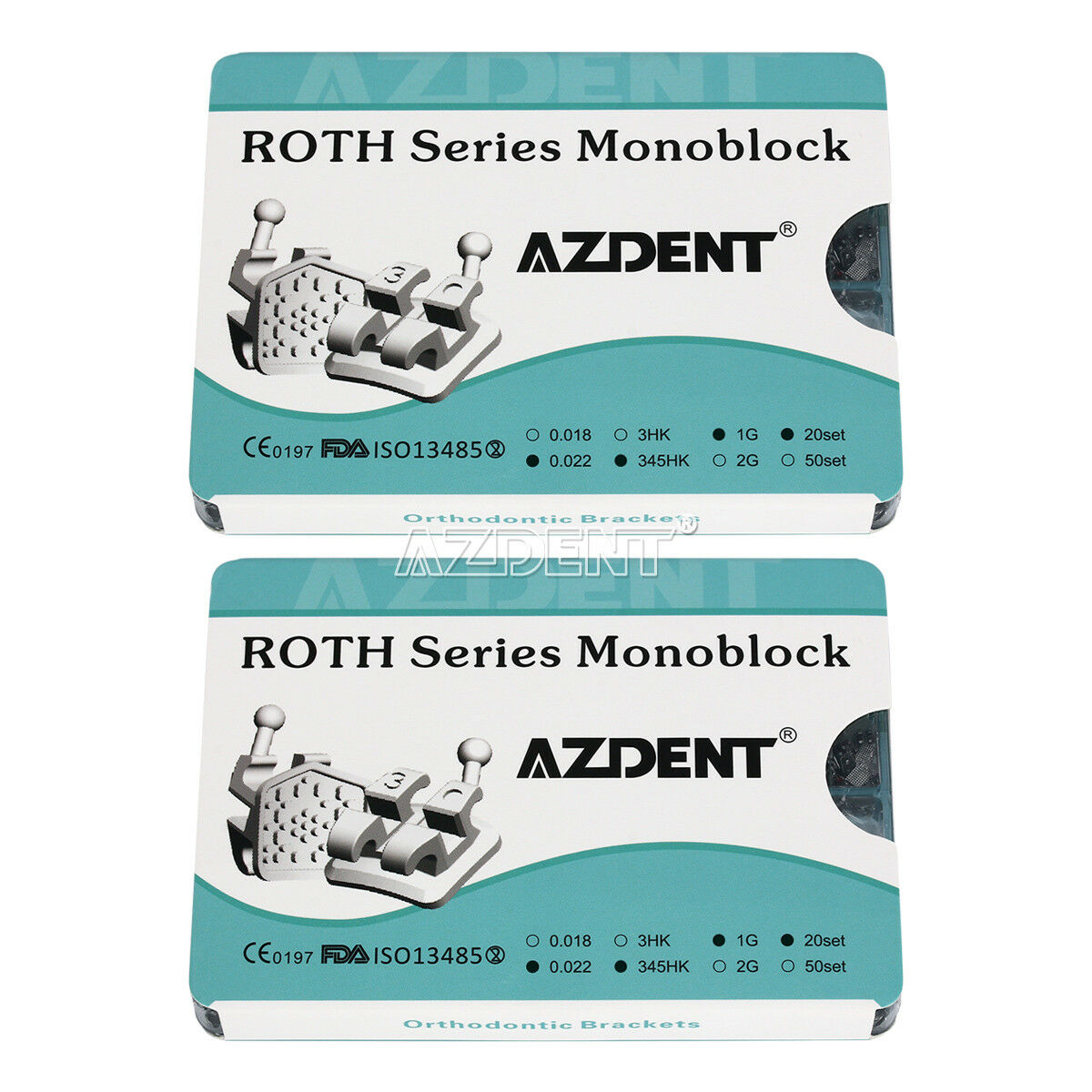 2X Dental Orthodontic Monoblock Bracket Braces Mini Roth 022 Hooks 3-4