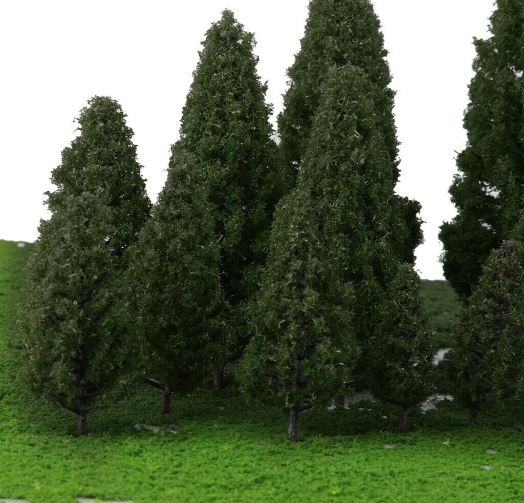 Mini Painted Tree Models + 3V LED Lights HO Layout for Diorama Archite